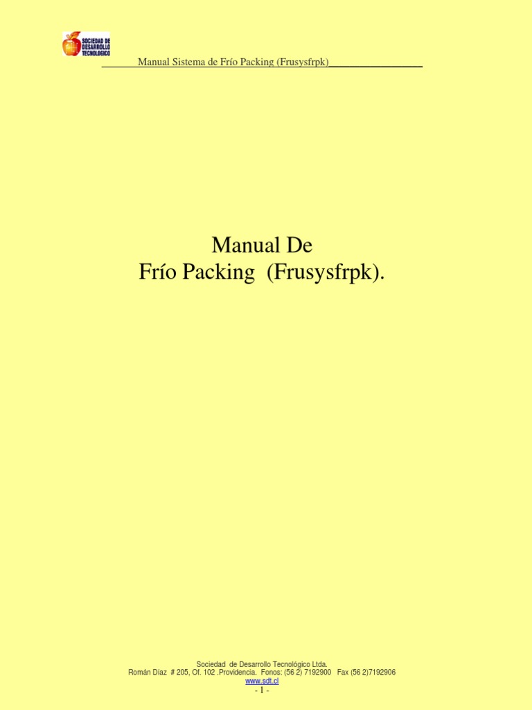 Manual Control De Gestion De Procesos De Frio Y Packing Frusysfrpk