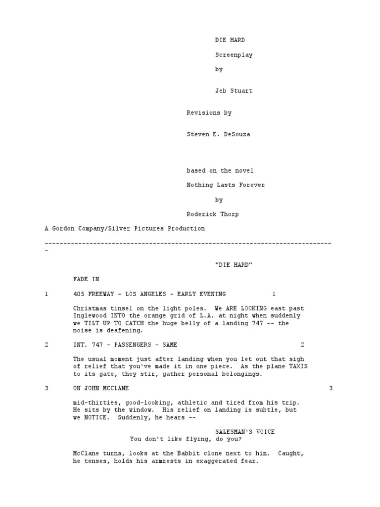 Die Hard Screenplay | PDF | Elevator