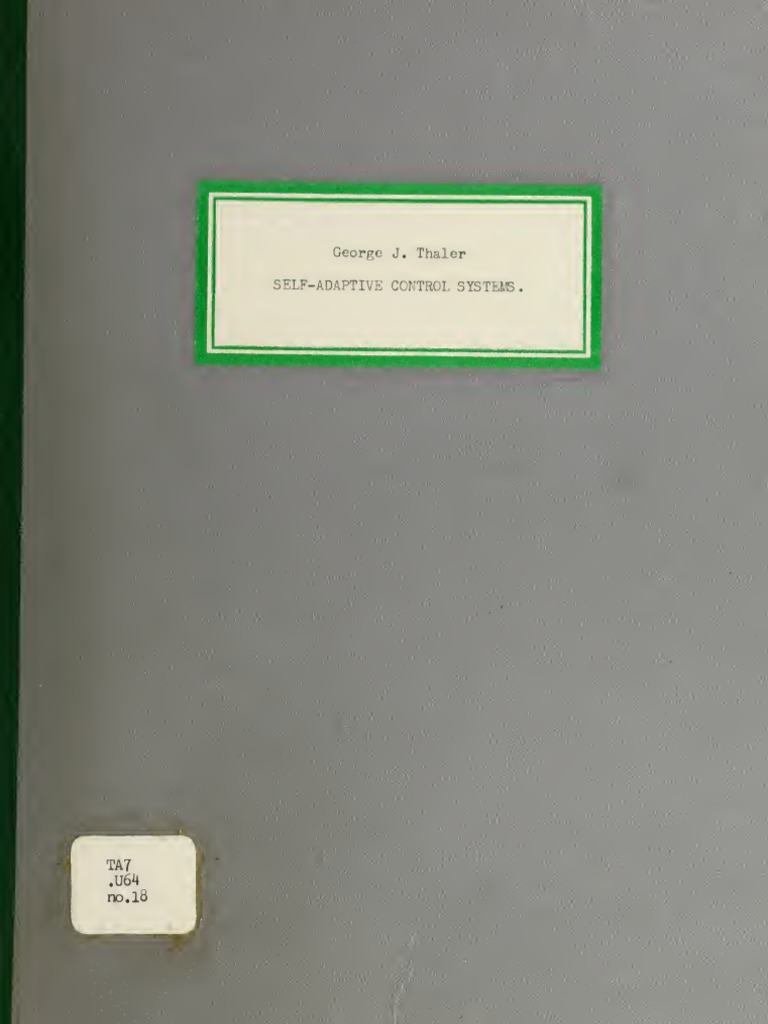 Self-Adaptive Control Systems | PDF | Control Theory | Feedback