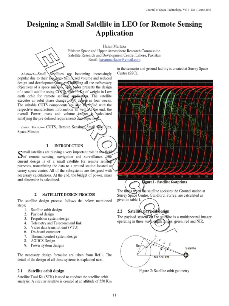 Small Satellite Design for Remote Sensing | PDF | Attitude Control ...