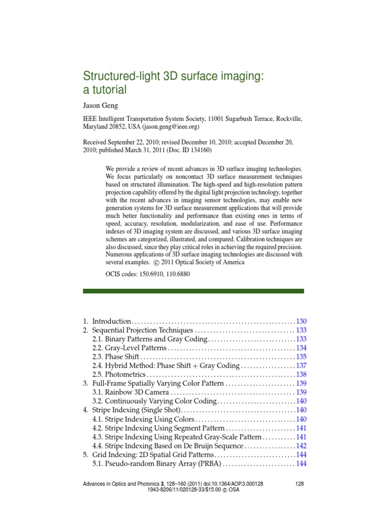 Structured-Light 3D Imaging Tutorial | PDF | Image Resolution | Color