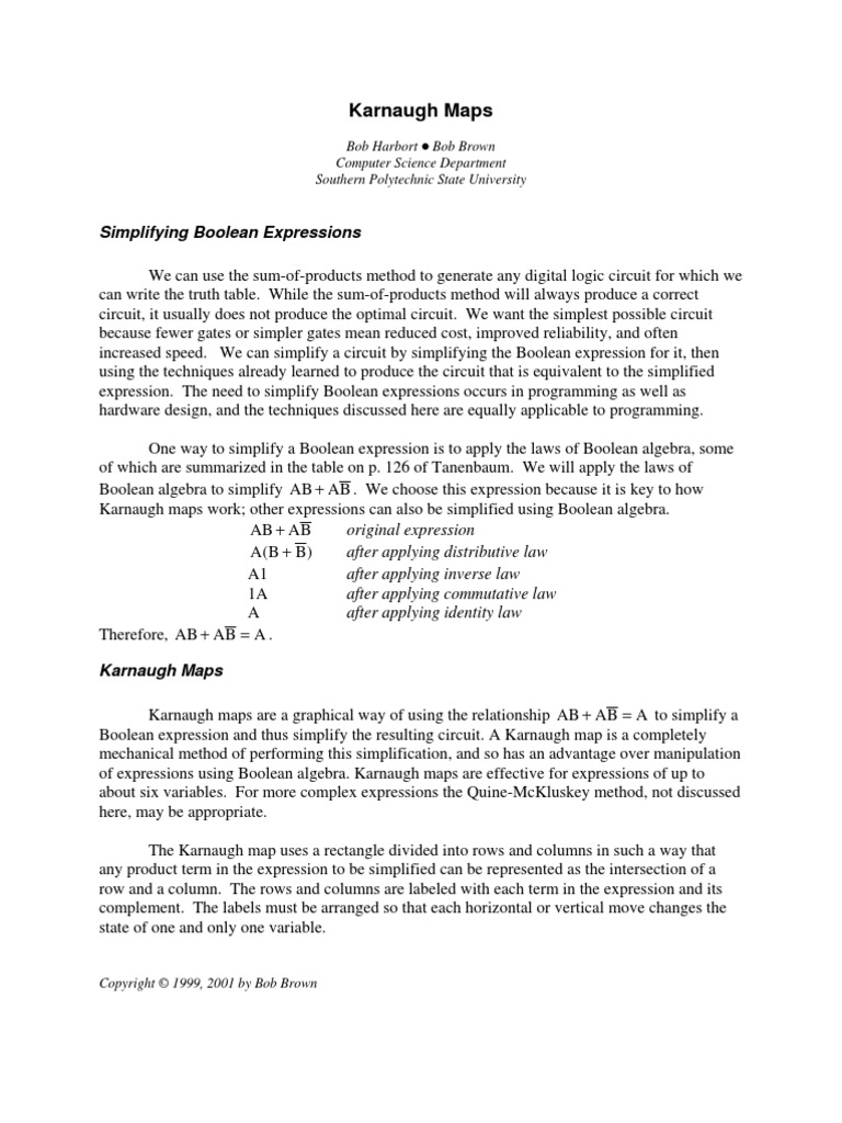Karnaugh Maps | PDF | Boolean Algebra | Teaching Mathematics
