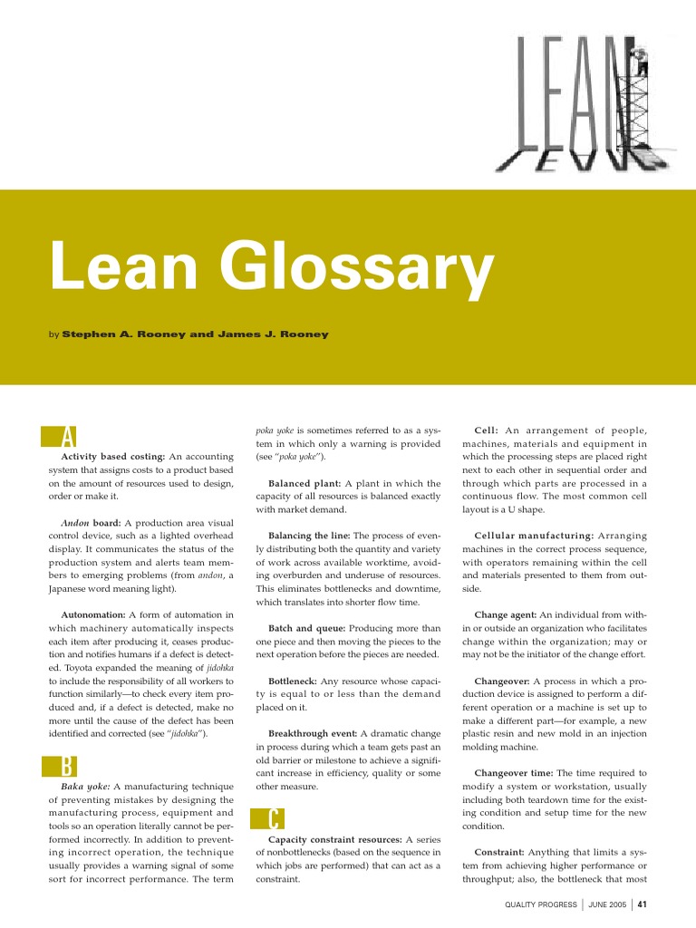 1 Lean Glossary | PDF | Business | Computers