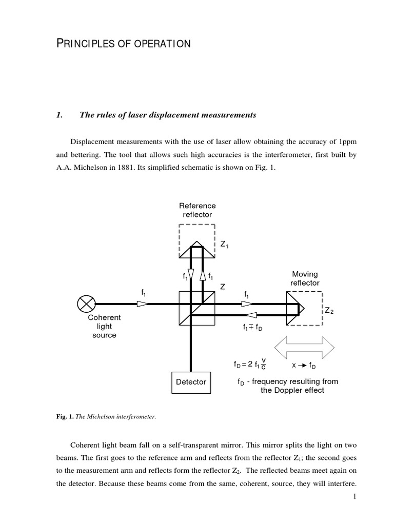 Rinciples of Operation: 1. The Rules of Laser Displacement Measurements | PDF | Interferometry ...