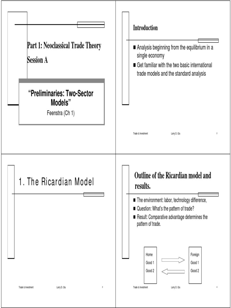 Trade Models | PDF | Comparative Advantage | Economic Equilibrium