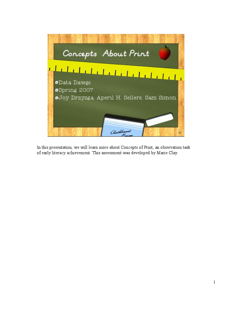 Concepts of Print Script | Download Free PDF | Books | Literacy