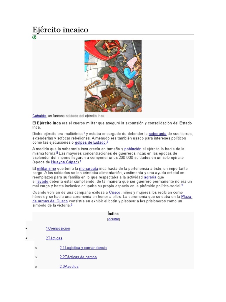 Ejército Incaico | PDF | Imperio Inca | Organización militar