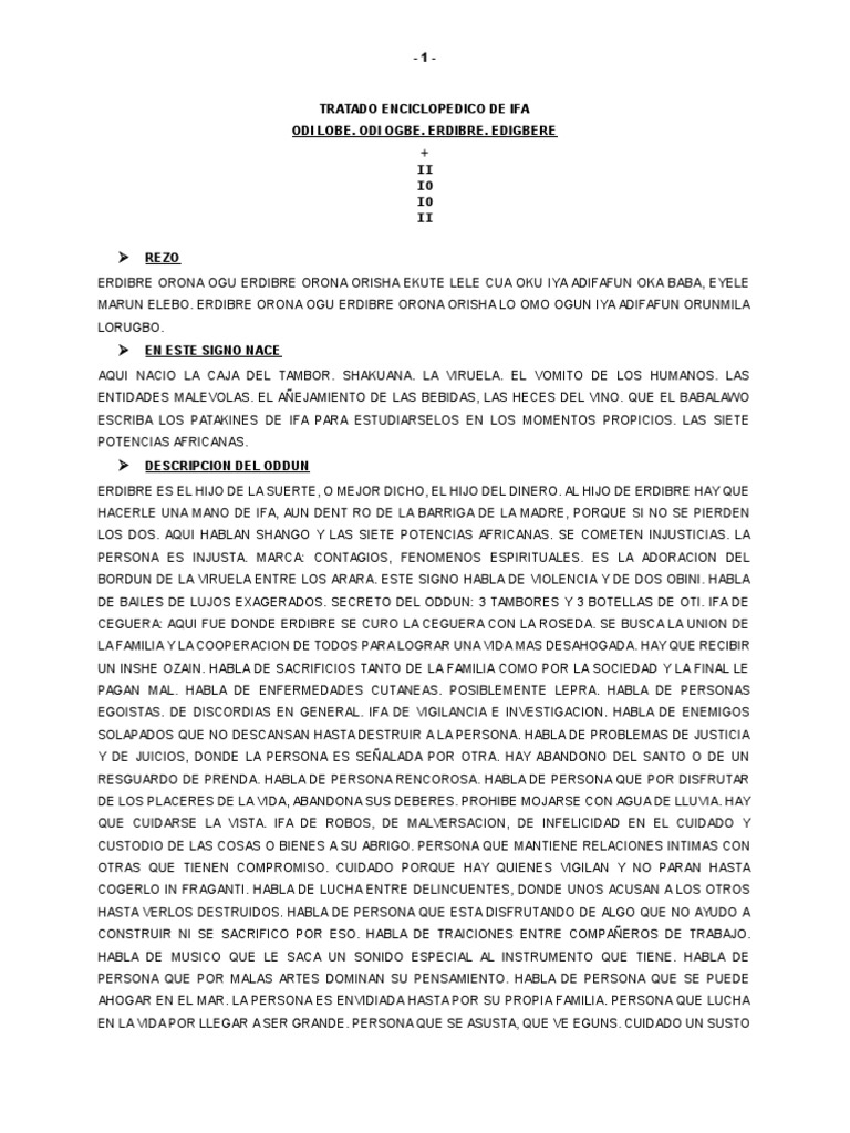 Significado de Odi Ogbe en Ifá | PDF | Religión y espiritualidad