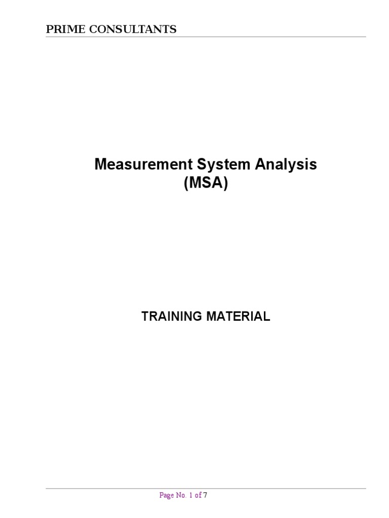 MSA Training Material Overview | PDF