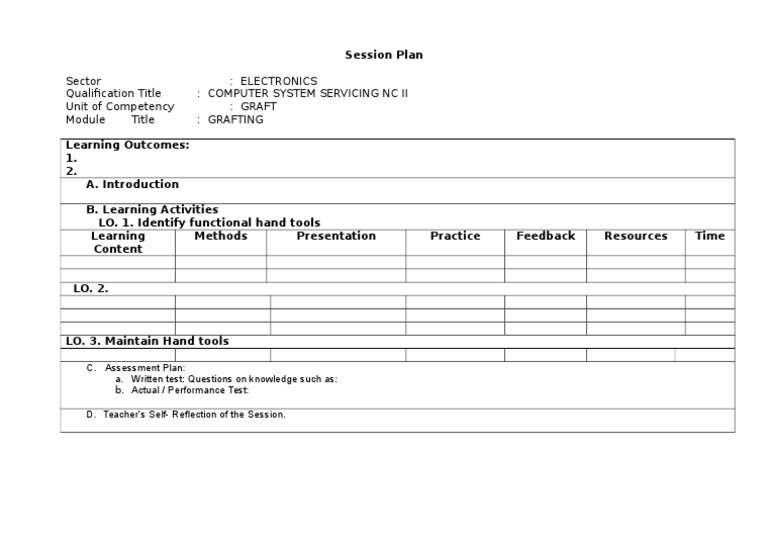 Sample Session Plan | PDF