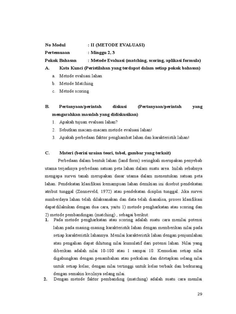 Metode Evaluasi Skoring Dan Matching | PDF