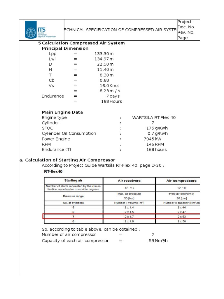 5 Calculation Compressed Air System Principal Dimension | PDF | Engines ...
