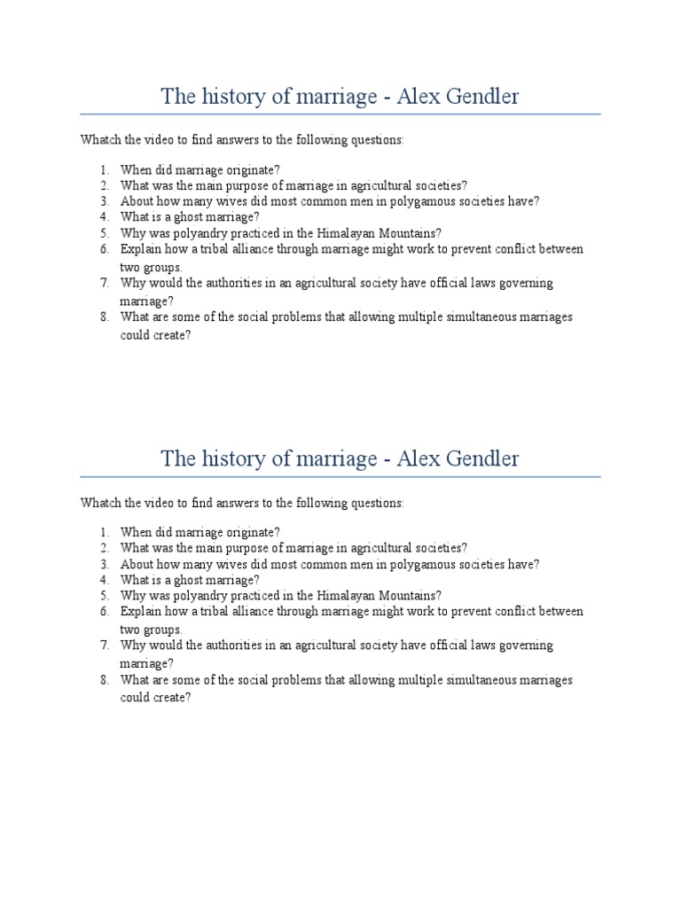 Origins and Evolution of Marriage | PDF