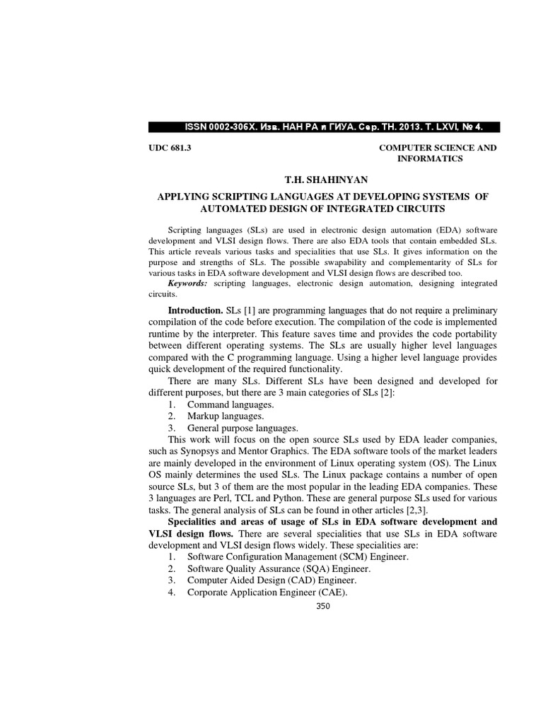 Scope of Scripting in VLSI | PDF | Scripting Language | Perl