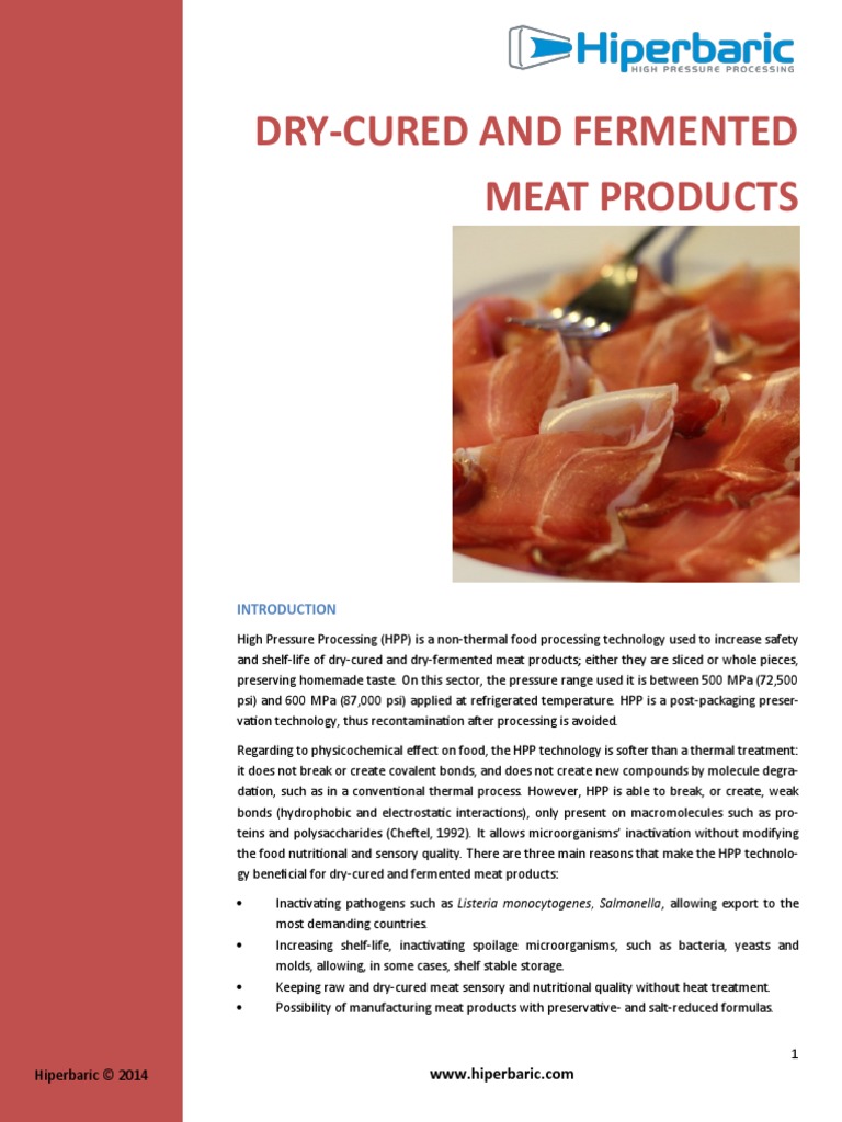 WP Cured and Fermented Meat - Hiperbaric 20141 | PDF | Antioxidant ...