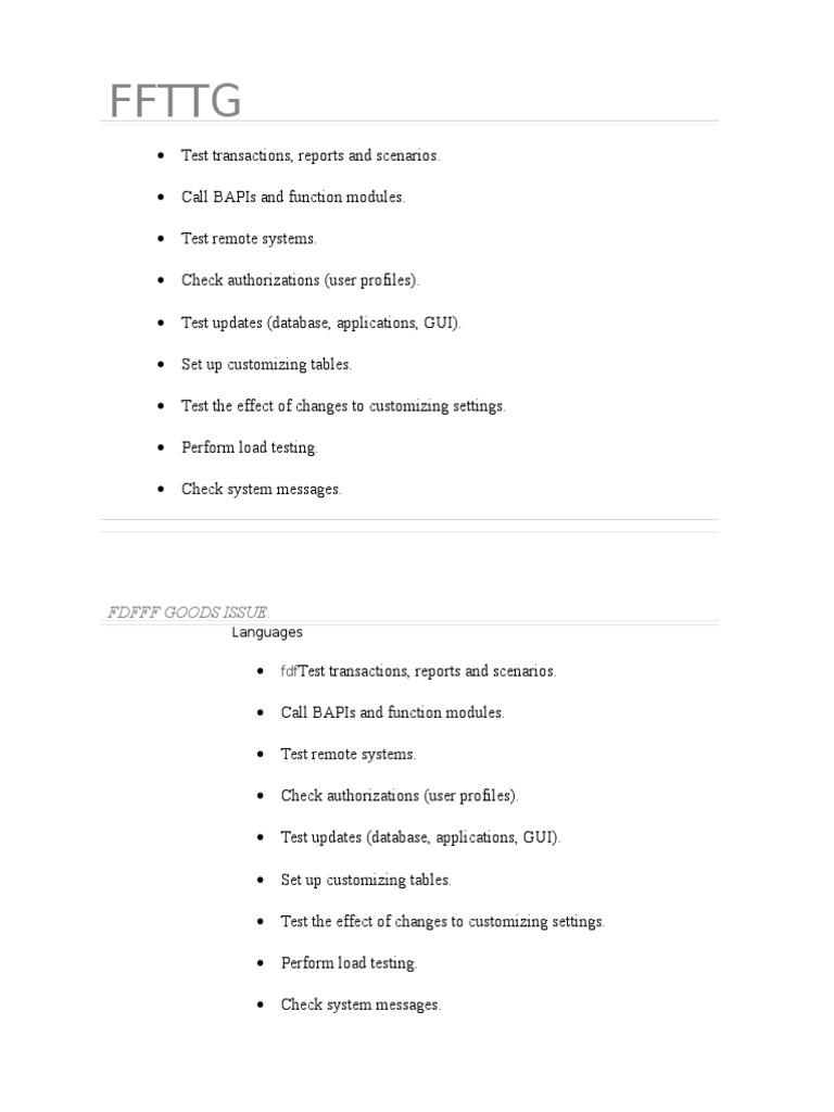 FFTTG: FDFFF Goods Issue | PDF | Database Transaction | Databases