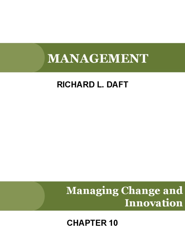 Management: Richard L. Daft | PDF | Organization Development | Innovation