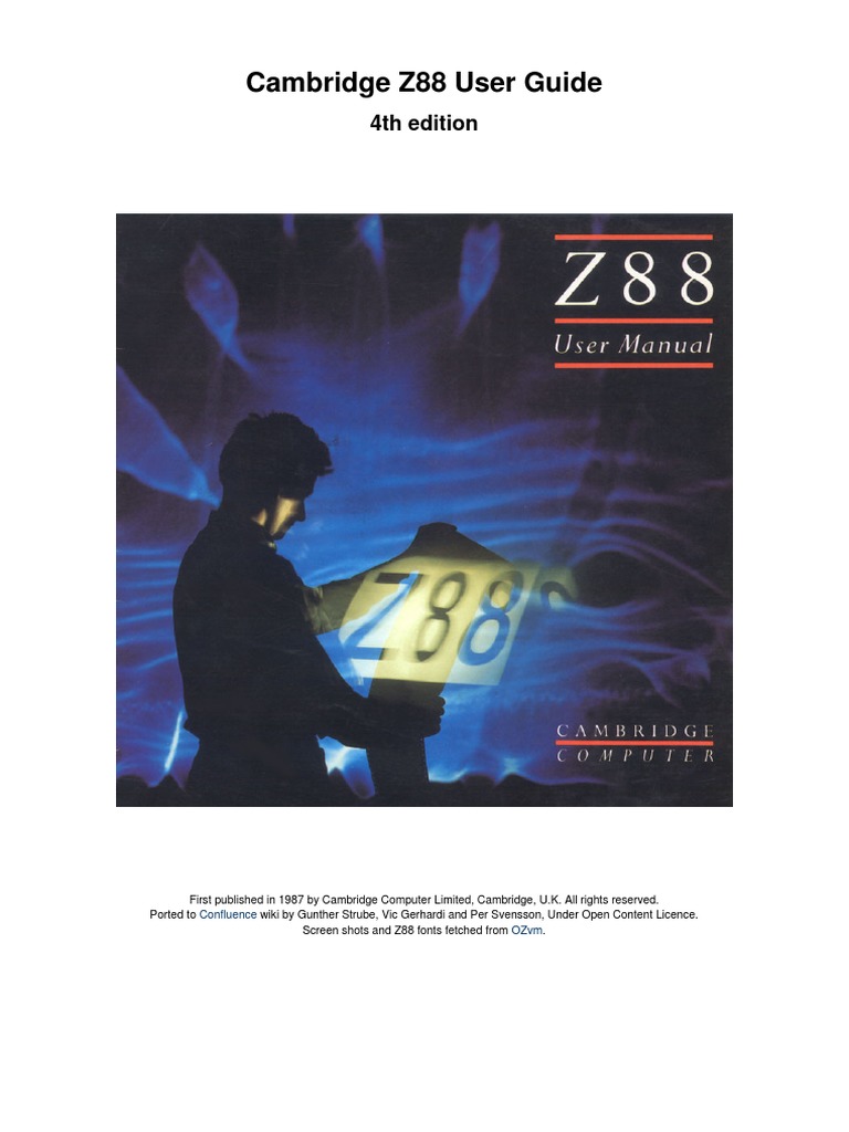 Z88 User Guide V4 | Computer Keyboard | Menu (Computing)