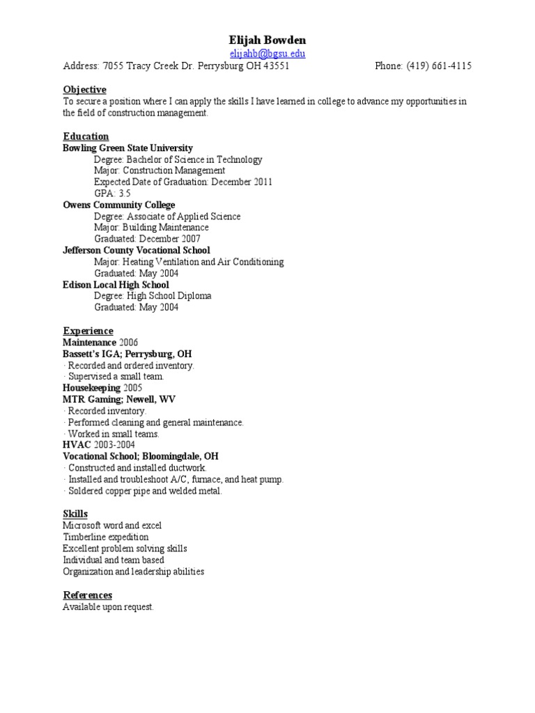 Resume of Elijahb | PDF