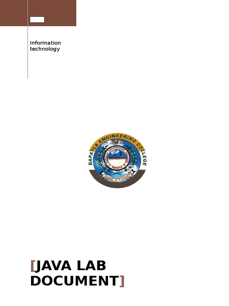 Java Programming Lab Manual Pdf Java Programming Language Method Computer Programming