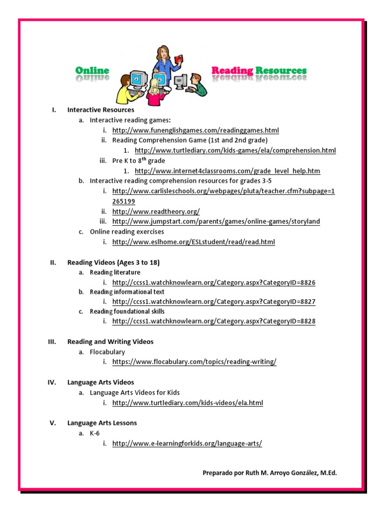 Online Reading Resources | PDF | Games & Activities | Social Science