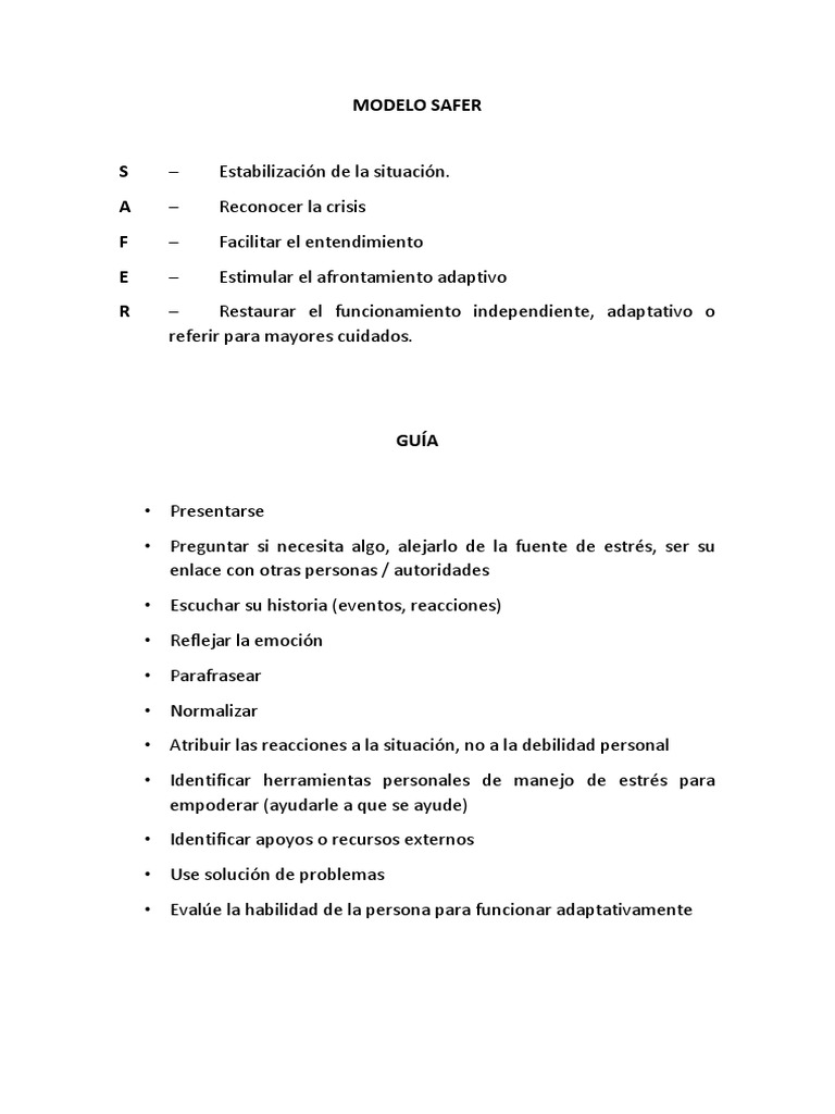Modelo Safer-R para la Recuperación | PDF | Crecimiento personal y ...