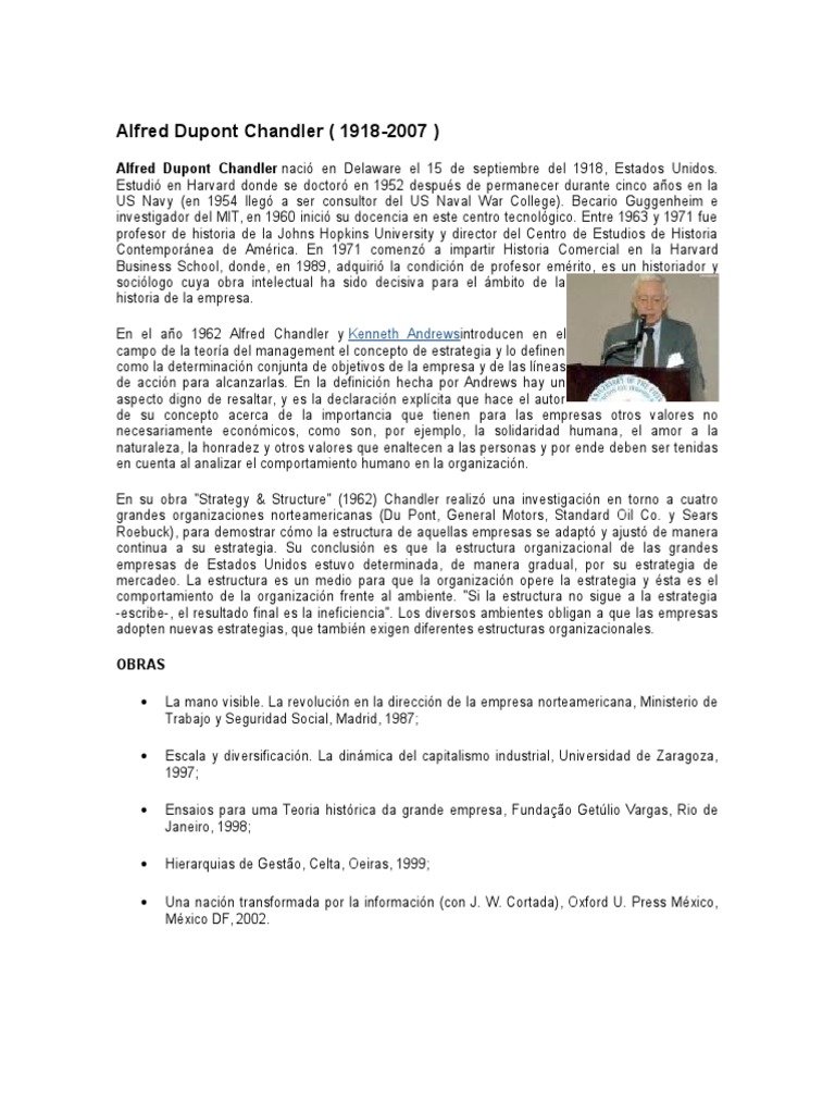 Alfred Dupont Chandler | PDF | Business | Science