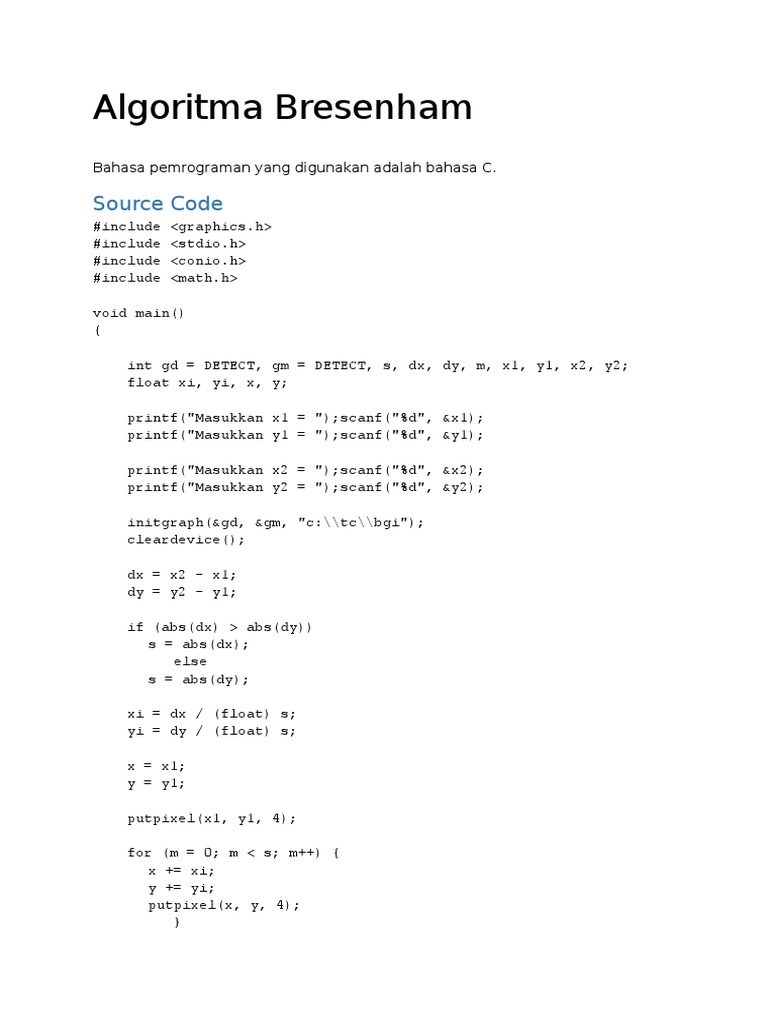 Algoritma Bresenham | PDF