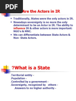 State and Non-State Actors in IR | PDF