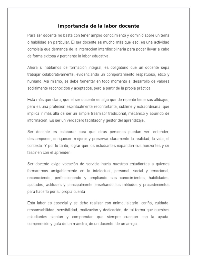 Importancia de La Labor Docente | Salón de clases | Maestros