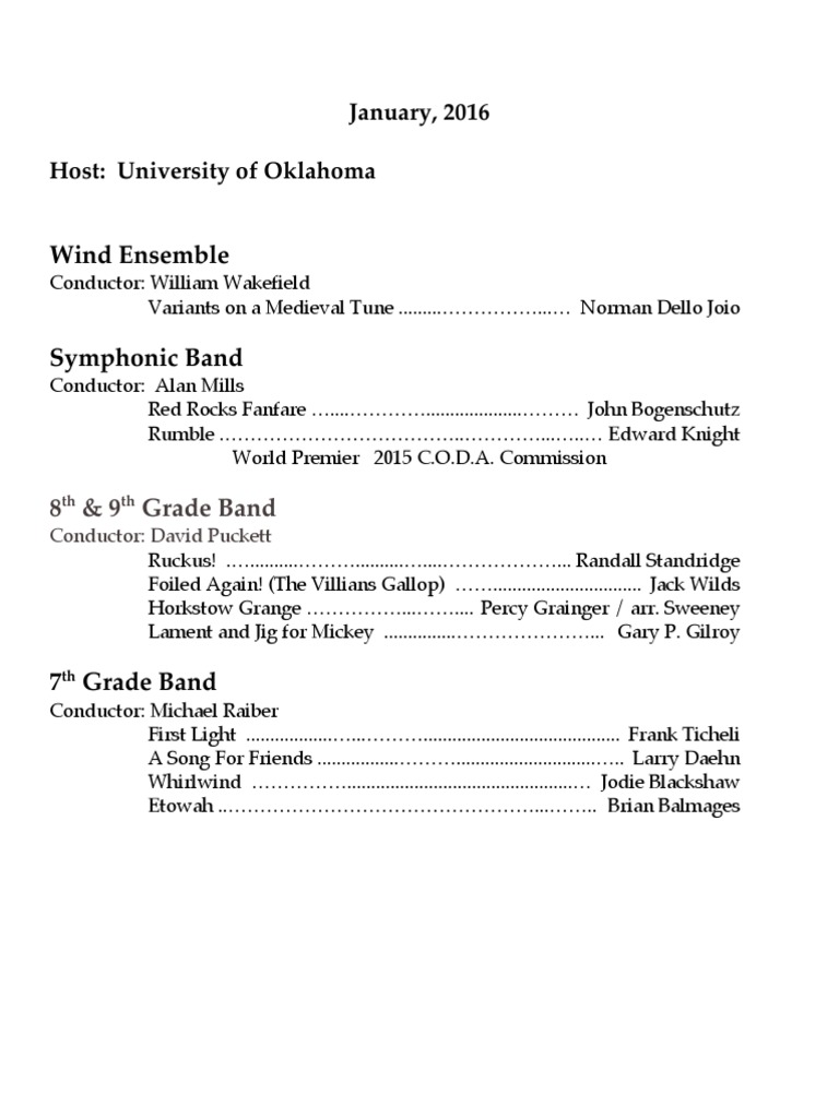 C.O.D.A. 2016 Concert Program | PDF
