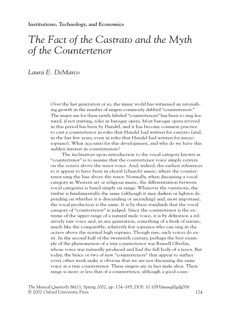 Castrato | Singing | Opera