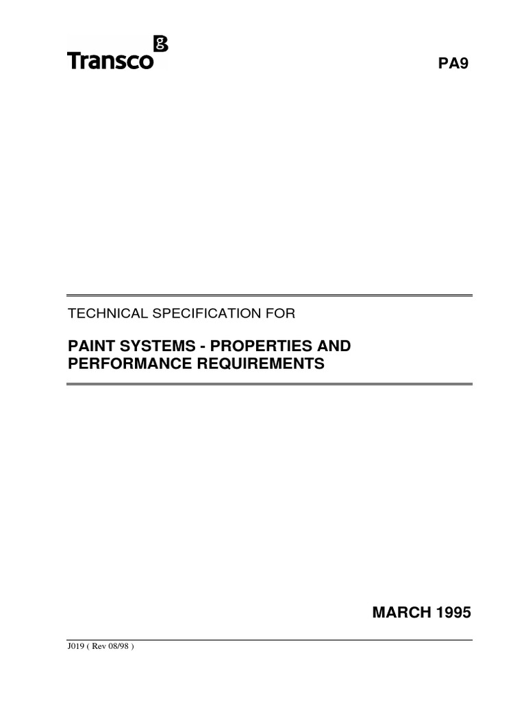 PA9 | Paint | Specification (Technical Standard)