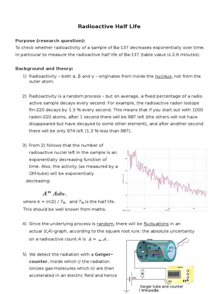 Radioactive Half Life | PDF | Radioactive Decay | Nuclear Physics