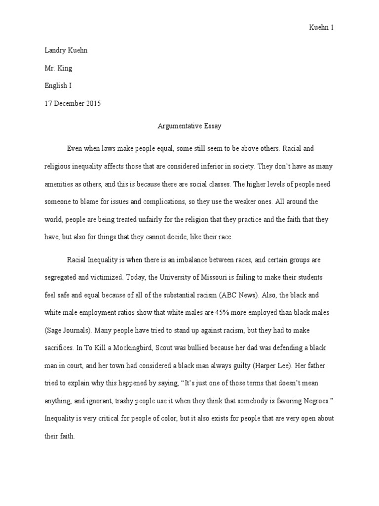 Argumentative Essay Template | PDF | Race (Human Categorization) | To ...