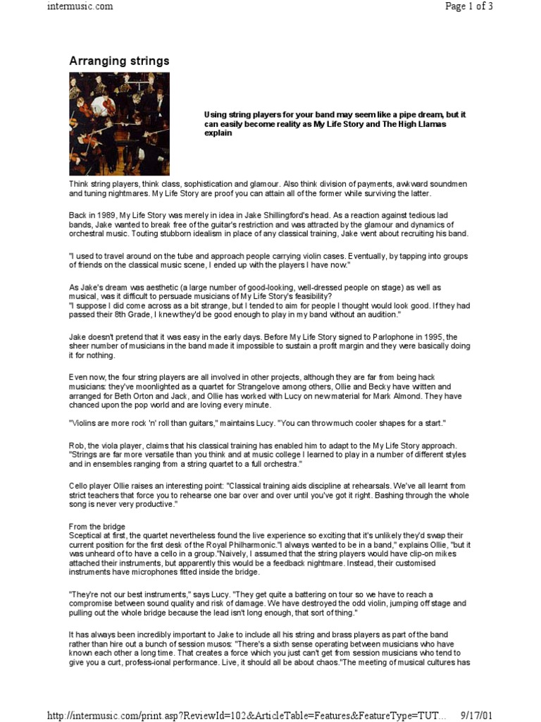 Arranging Strings Pdf The Beach Boys String Instruments