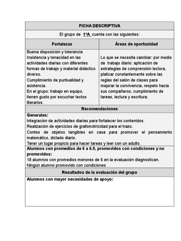 Ejemplo De Ficha Descriptiva