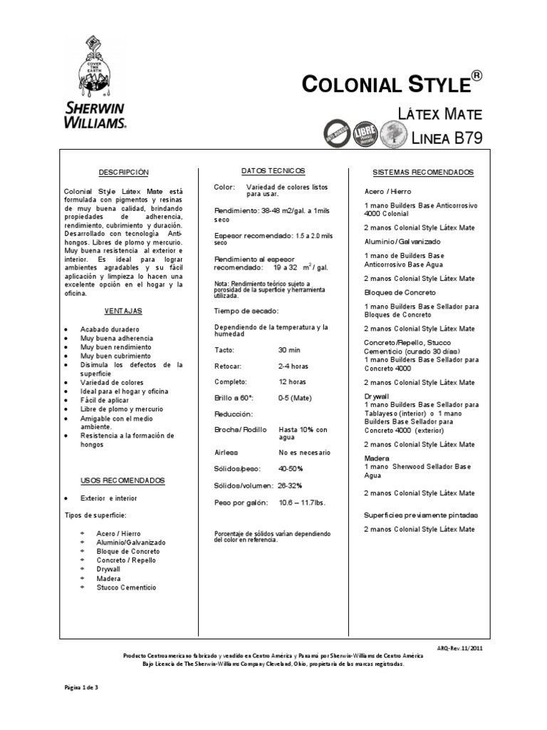 Colonial Style Latex Mate | PDF