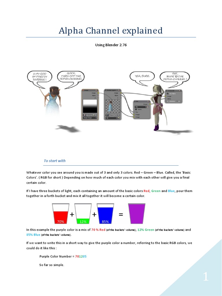 Alpha Channel Explained: Using Blender 2.76 | PDF | Rgb Color Model ...
