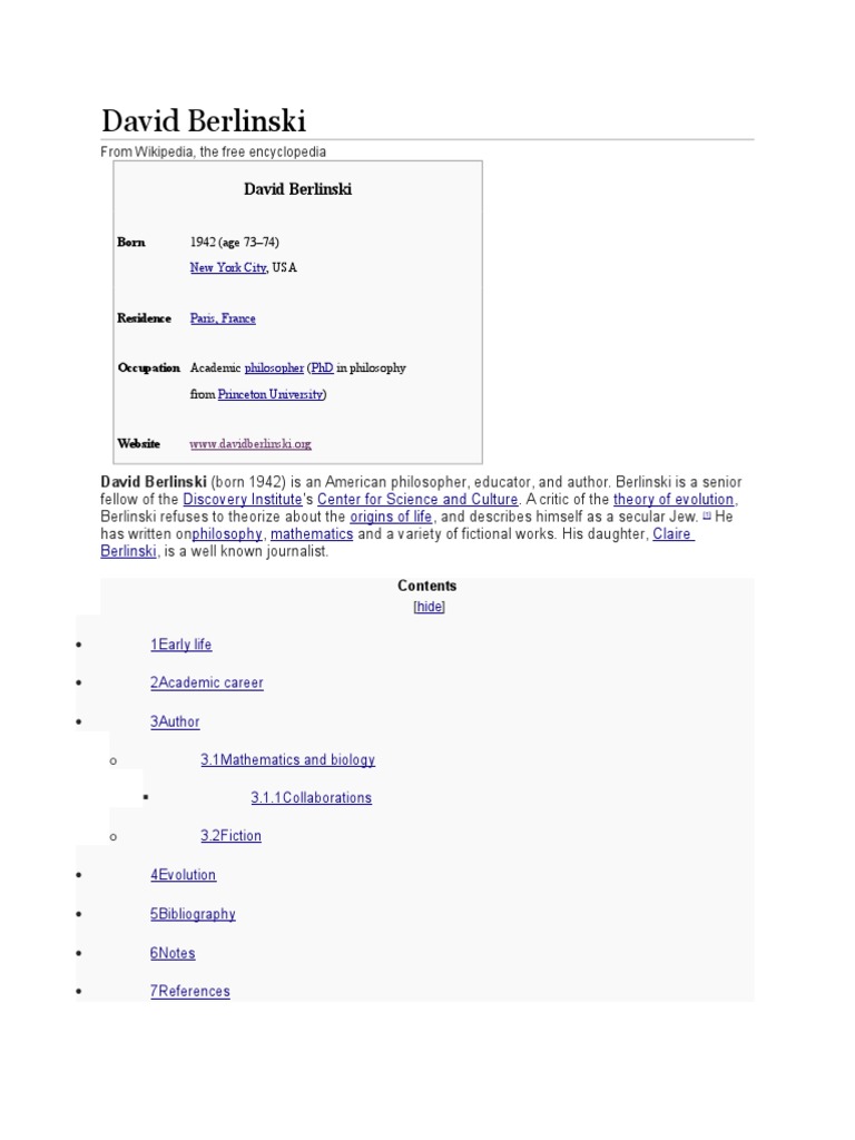 David Berlinski | PDF | Science | Epistemology