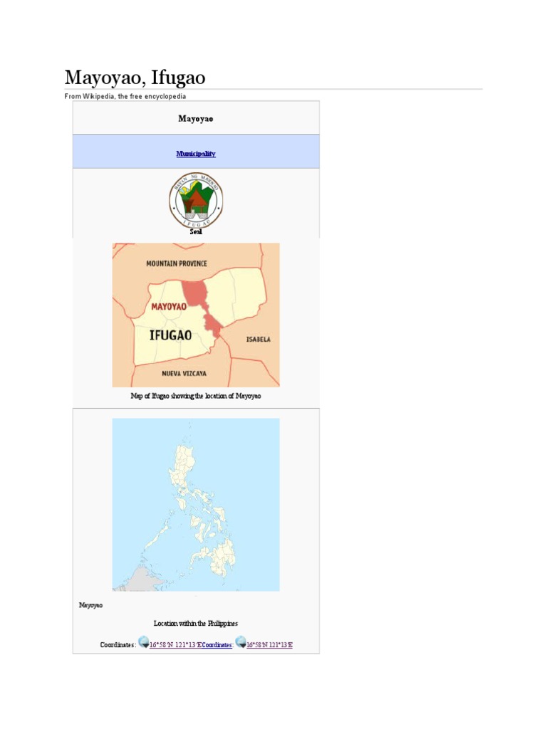 History of Mayoyao Ifugao | Military Science | Military
