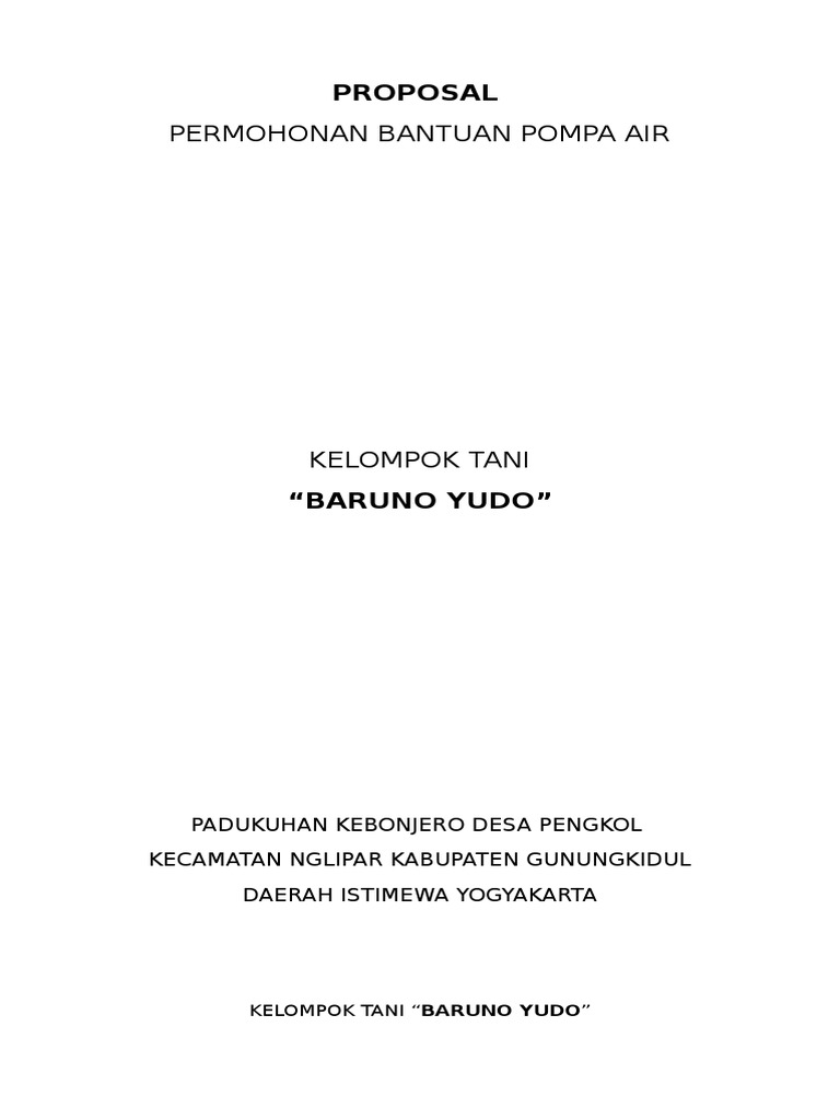Proposal Pompa Air | PDF