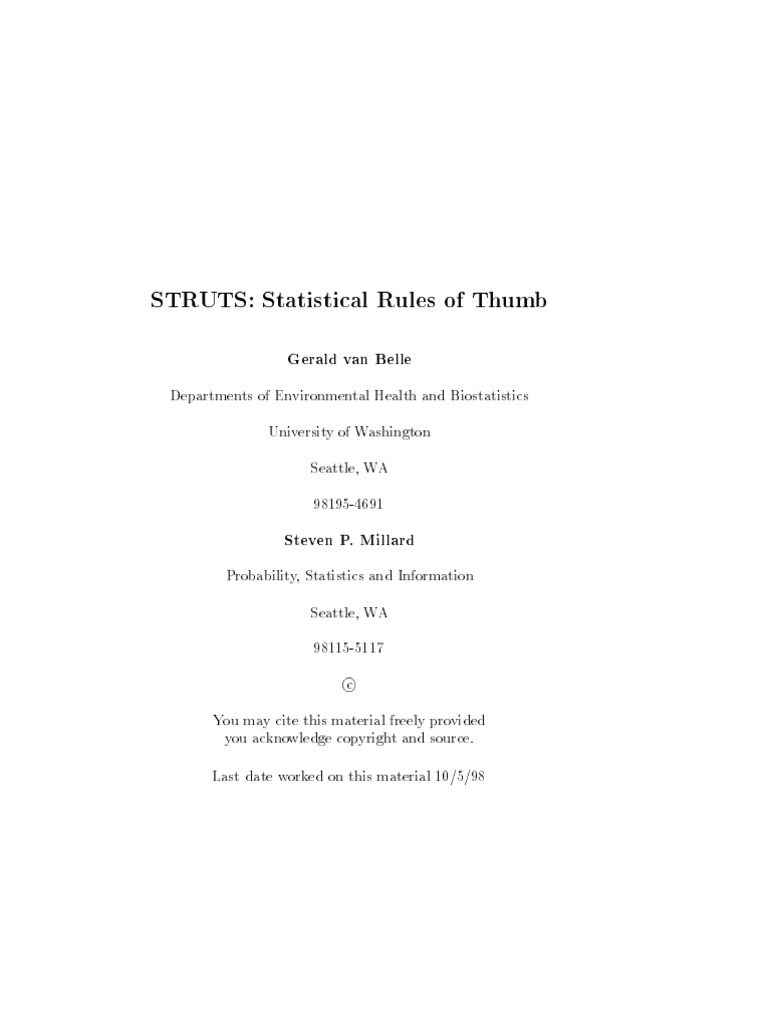 Statistical Rule of Thumb | PDF | Sample Size Determination | Variance