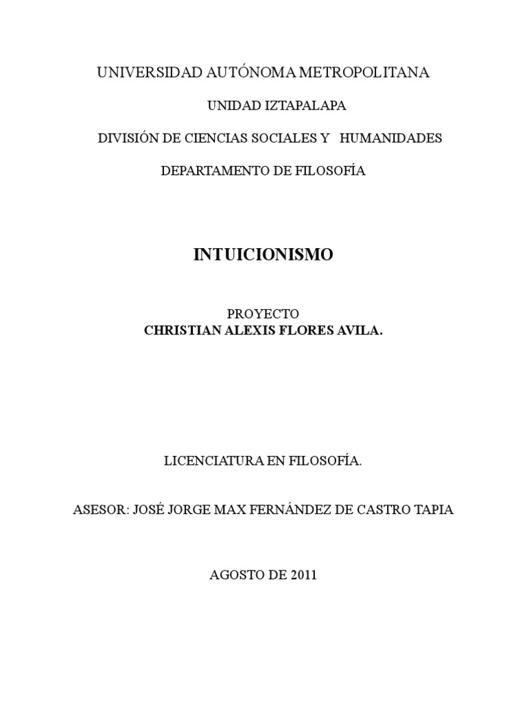 Intuicionismo | PDF | Lógica | Verdad