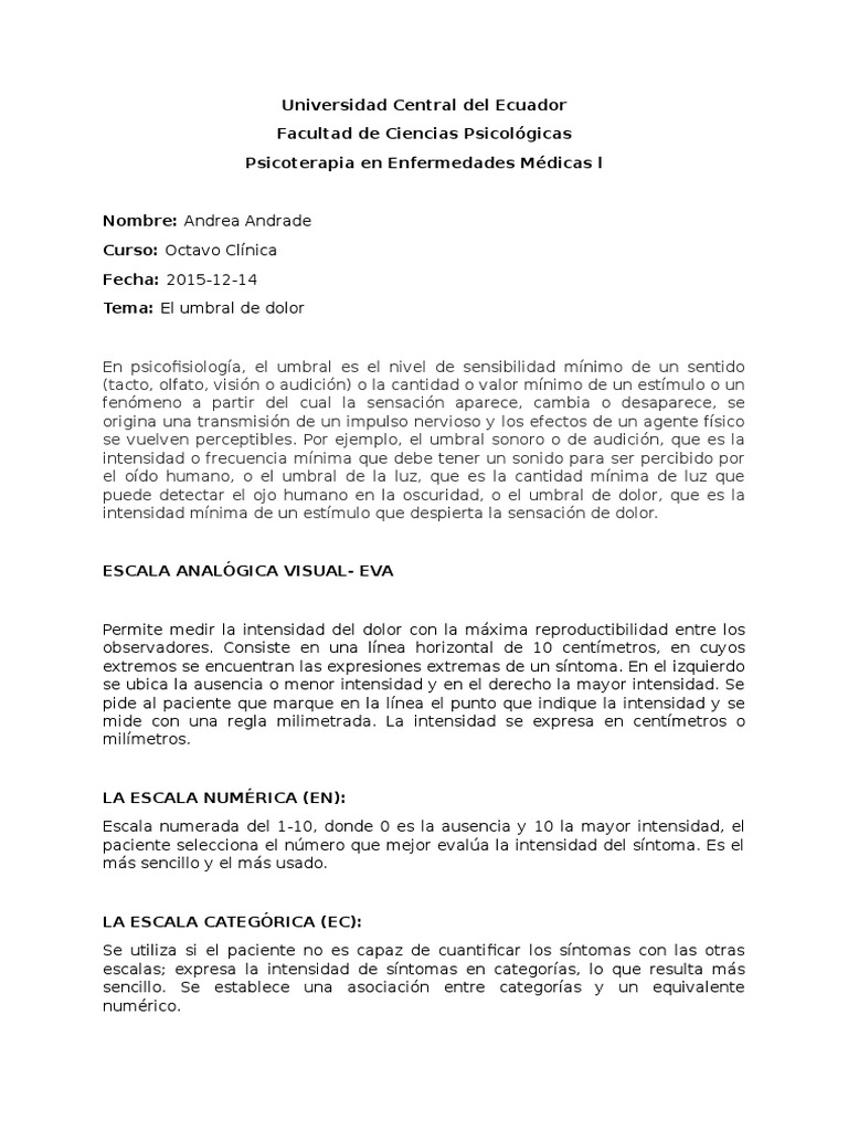 Medición del Umbral del Dolor | PDF | Dolor | Percepción visual