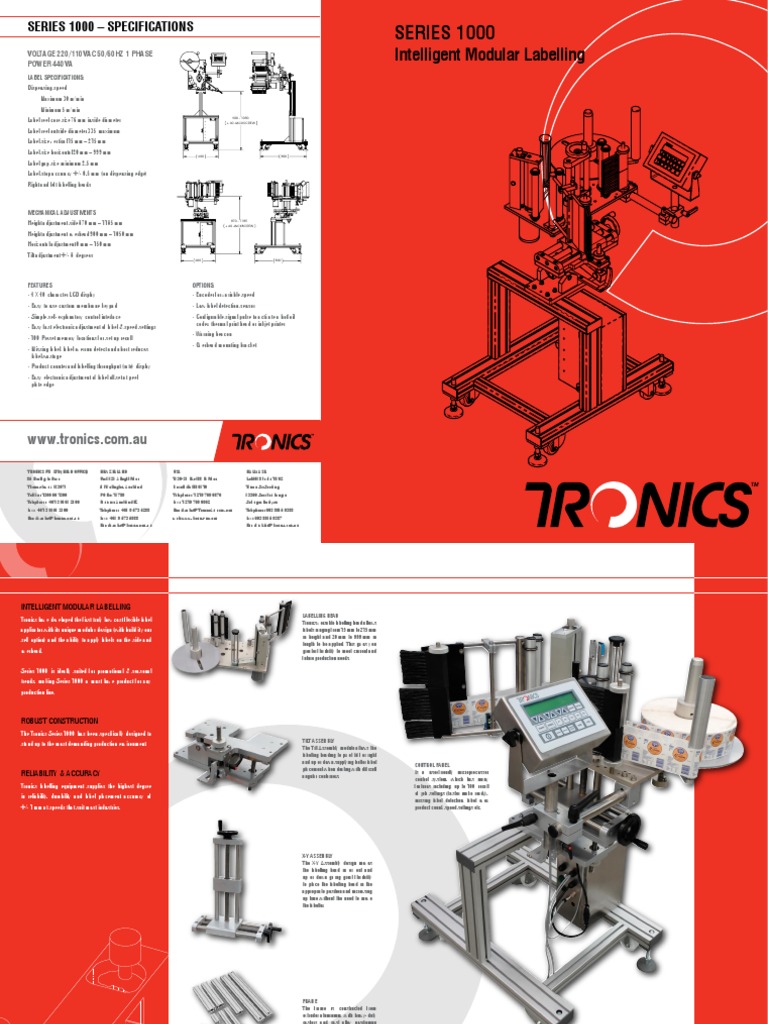 Modular Labelling System, Labeling Equipment - Tronics America Series ...