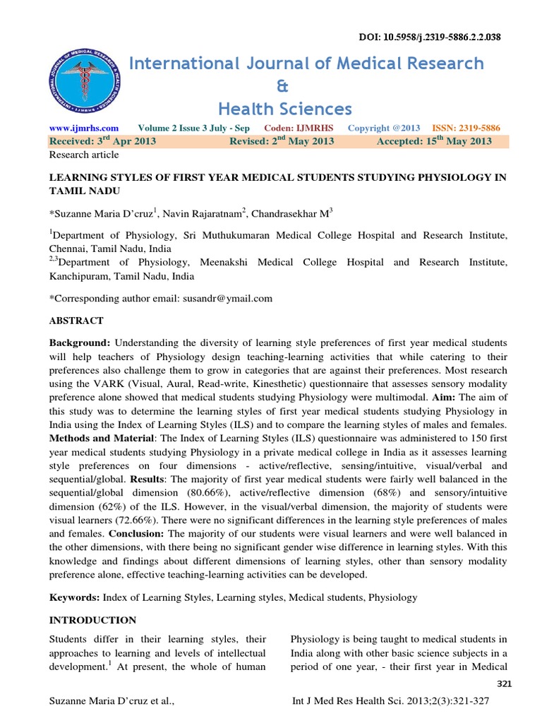 Ijmrhs Vol 2 Issue 3 | PDF | Learning Styles | Vagina