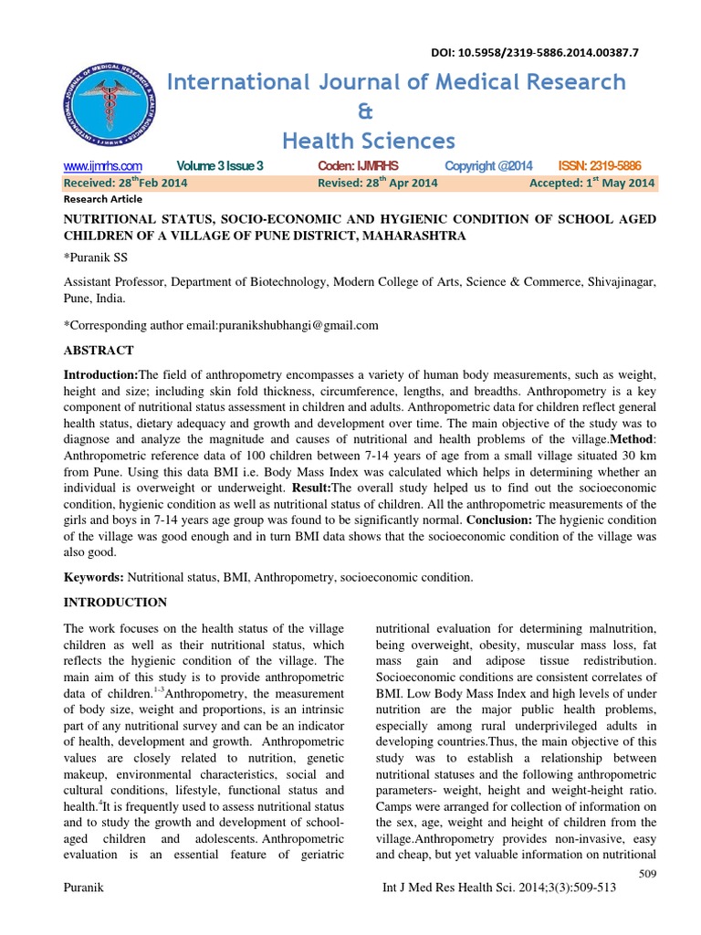 Ijmrhs Vol 3 Issue 3 | PDF | Body Mass Index | Obesity