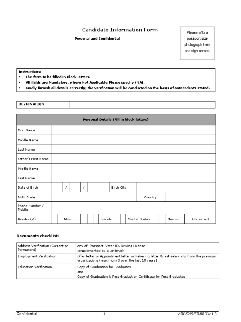 Annexure A - Applicant Information & Declaration Form | PDF ...
