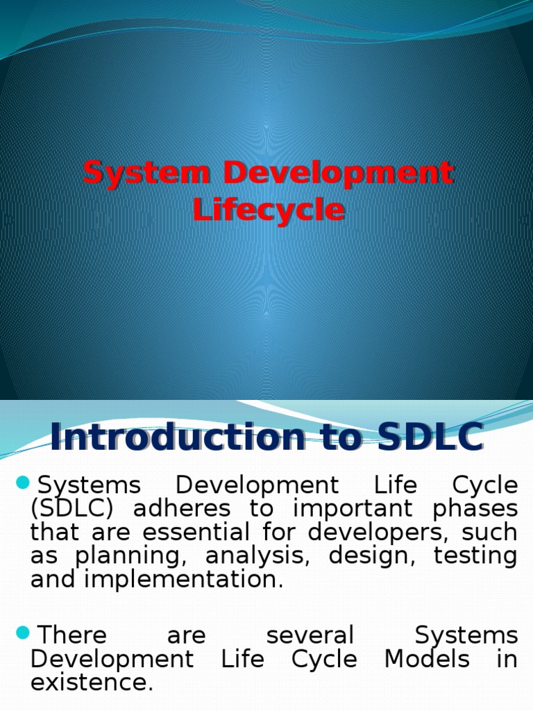 Lec3 & 4 - System Development Lifecycle | PDF | Software Development Process | Computer Engineering